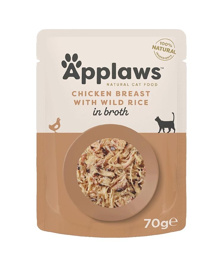 Applaws Chicken with Wild Rice in Broth Wet Cat Food 70g Pouch - McPet